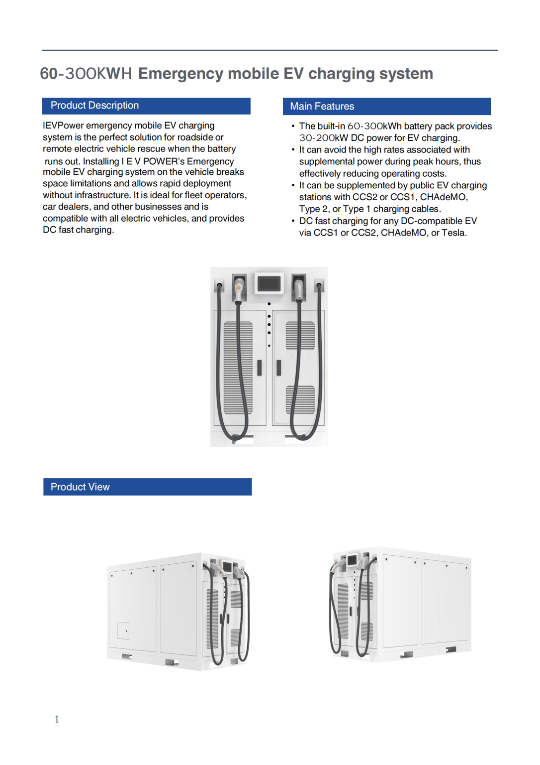 60-300KWH Emergency mobile EV charging system - EEV Charger